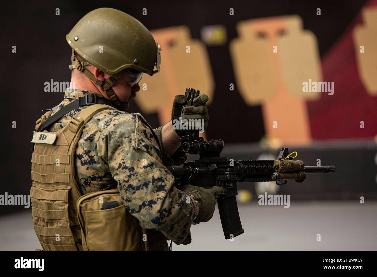U.S. Marine Corps Staff Sgt. Dallas Bush, a rifleman and close-quarters ...