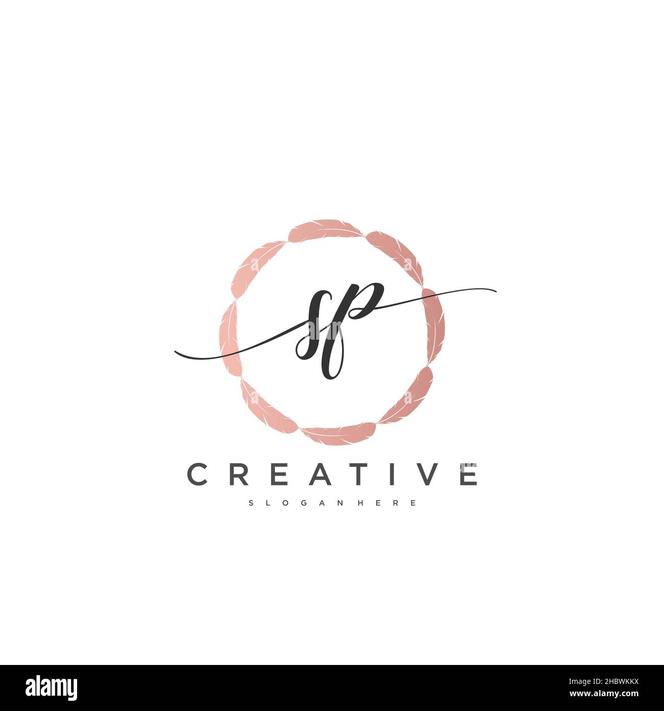 SP Initial handwriting minimalist geometric logo template vector art ...