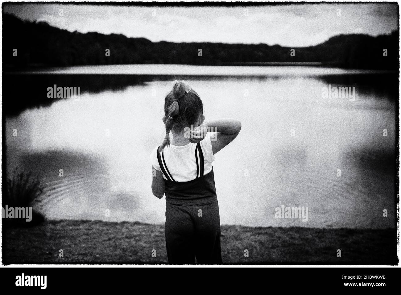Black and white children back view Cut Out Stock Images & Pictures - Alamy