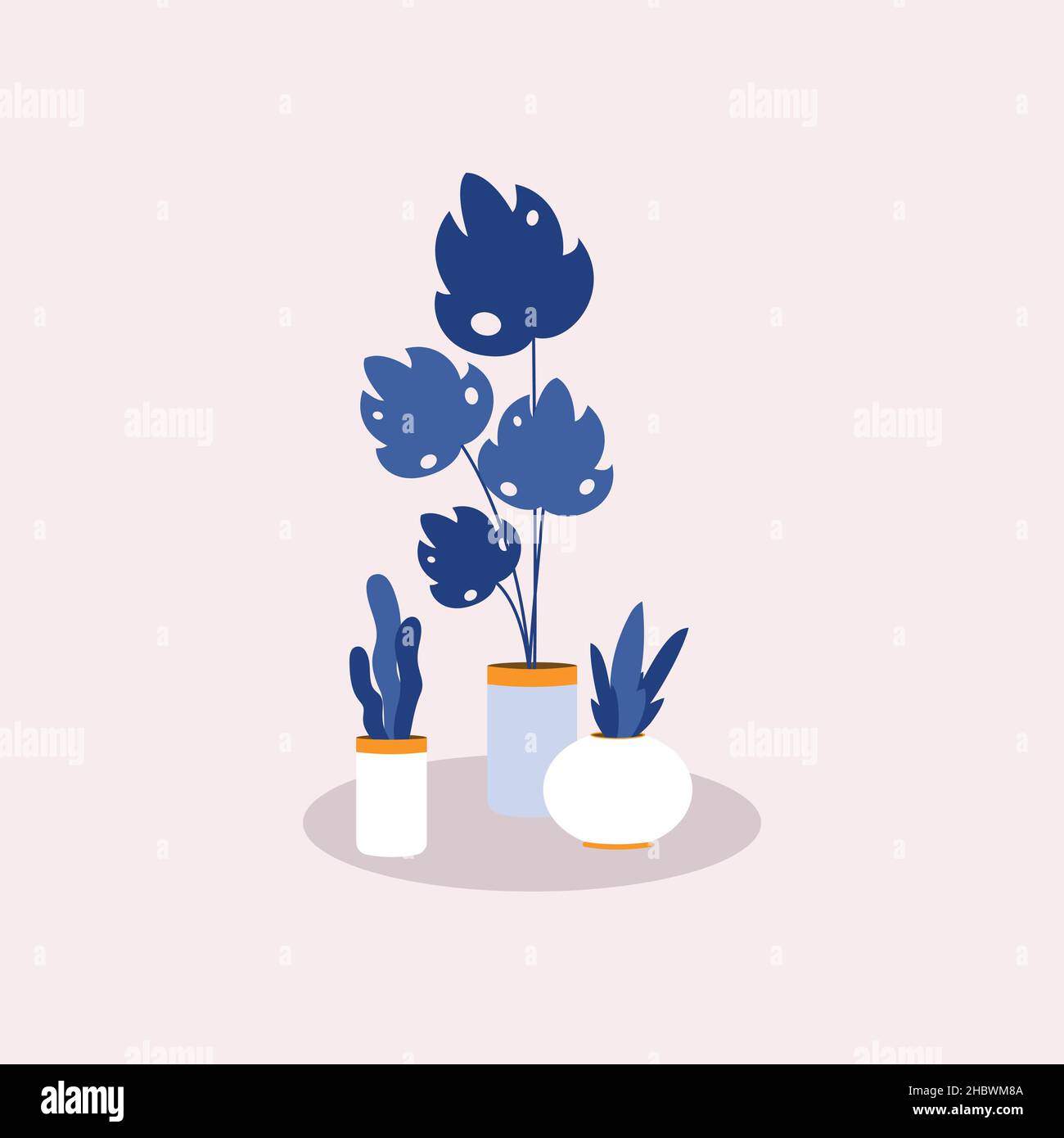 Decorative plants. Vector illustration in flat design Stock Vector ...