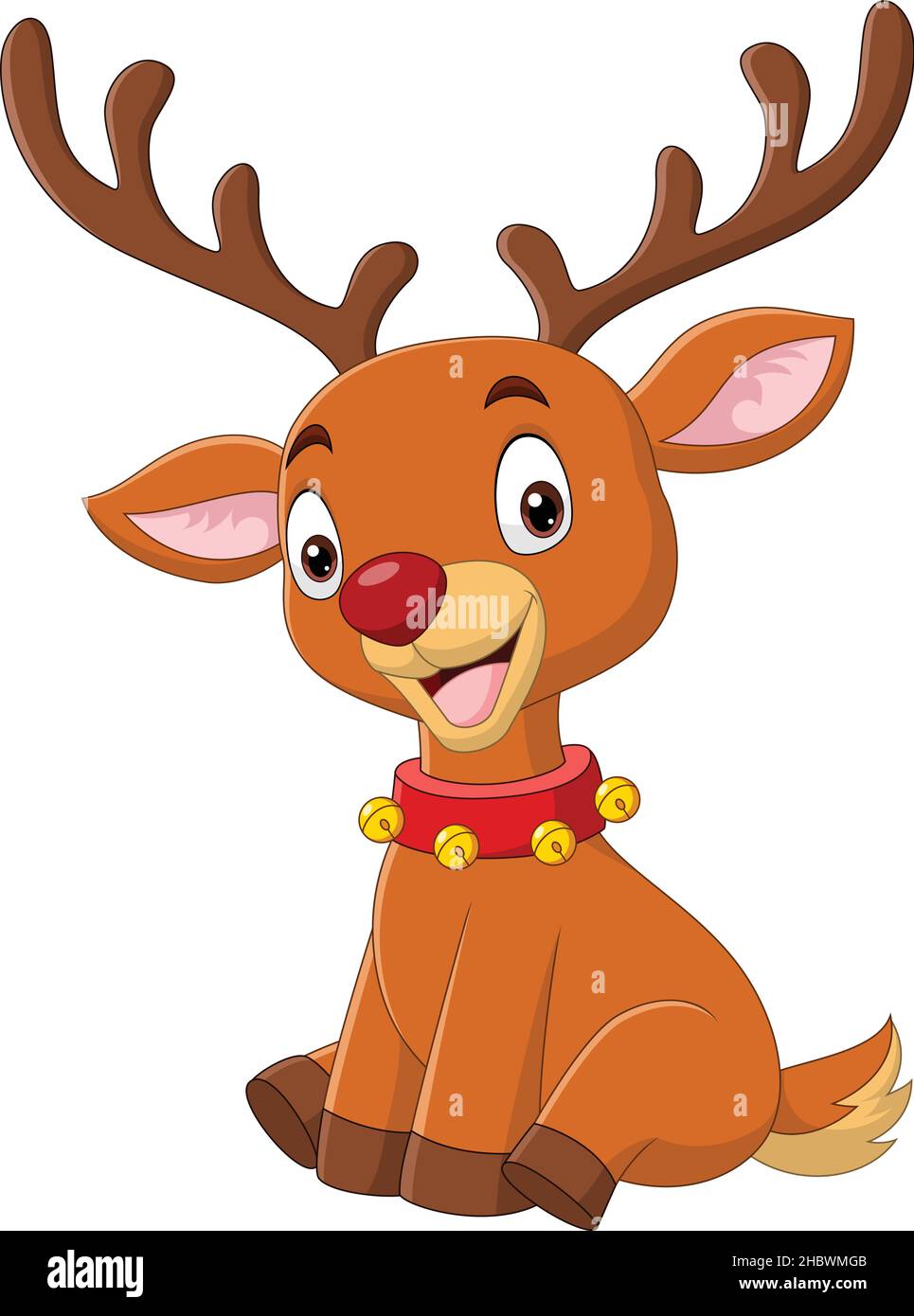 Cartoon cute little deer sitting Stock Vector Image & Art - Alamy