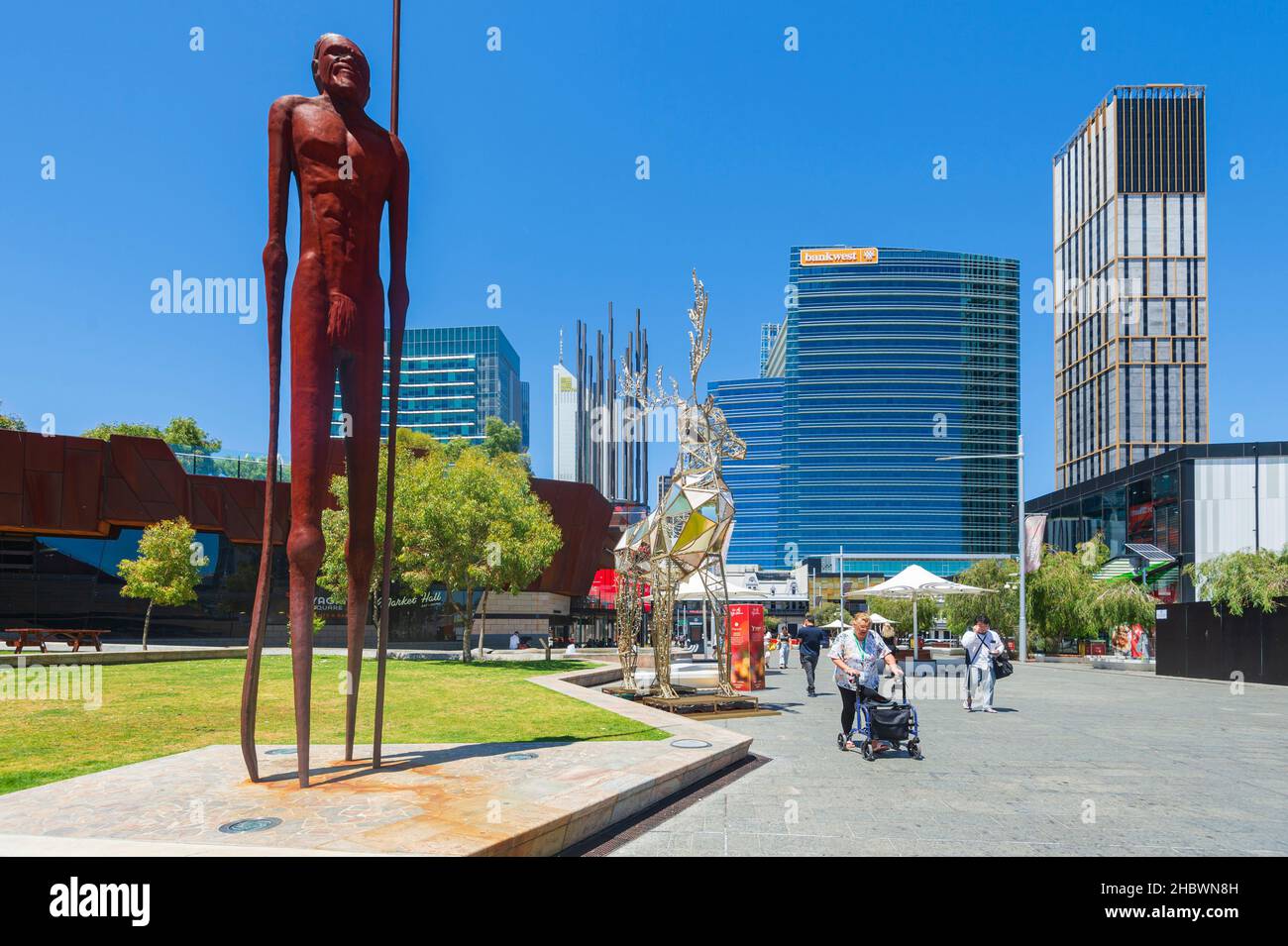 Wirin Statue by Tjyllyungoo sculptor located in Yagan Square, Perth ...