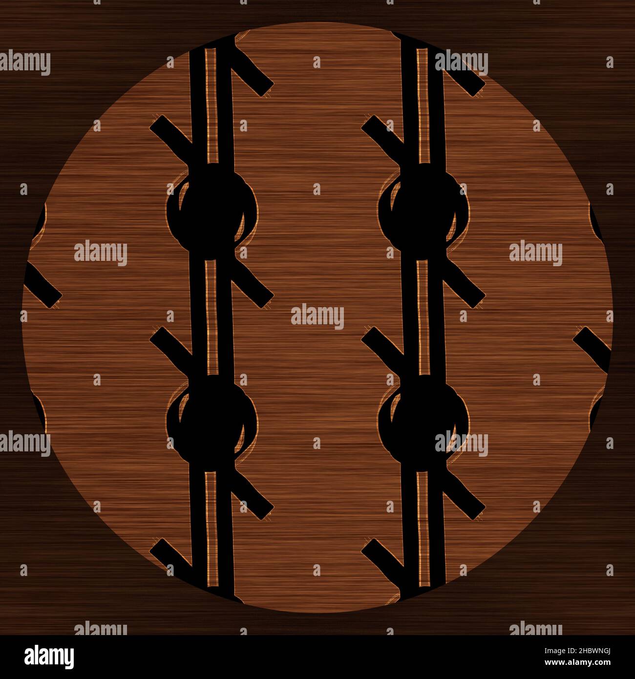 Brown wood effect decorative inlay texture. Seamless engraved oriental ...