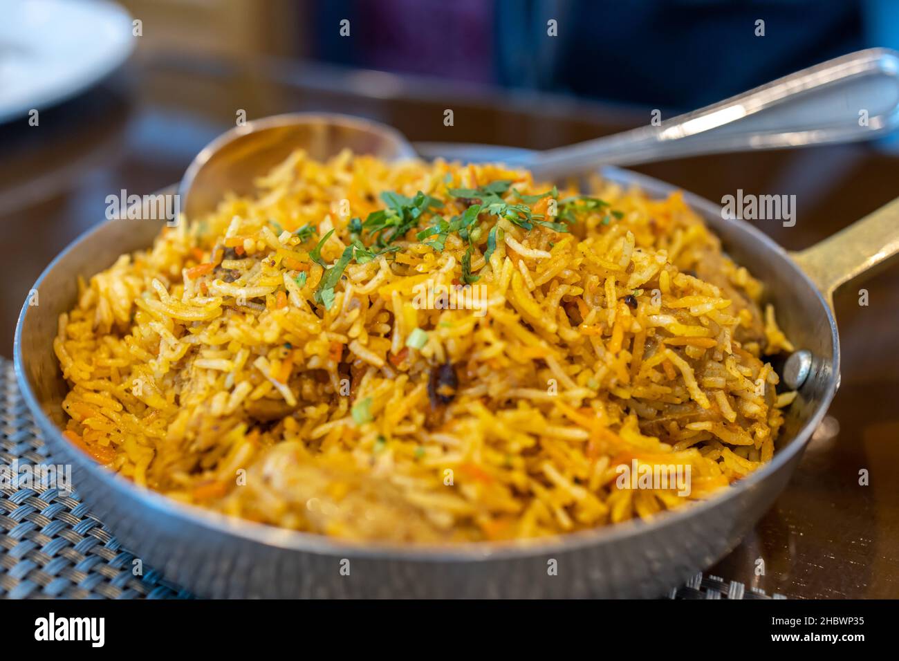 Popular India food Mughlai biryani in the restaurant Stock Photo - Alamy