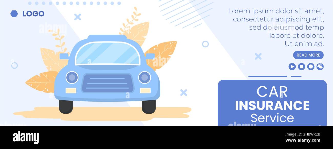 Car Insurance Post Template Flat Design Illustration Editable of Square ...