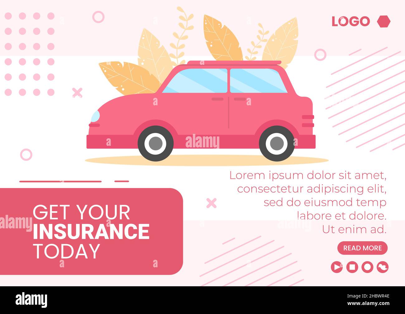 Car Insurance Brochure Template Flat Design Illustration Editable of ...