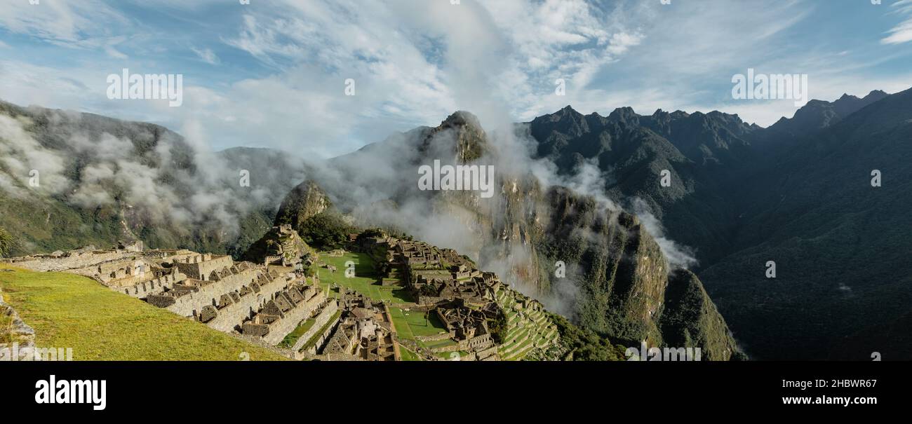 Panoramic view of the Machu Picchu, Peru Stock Photo - Alamy