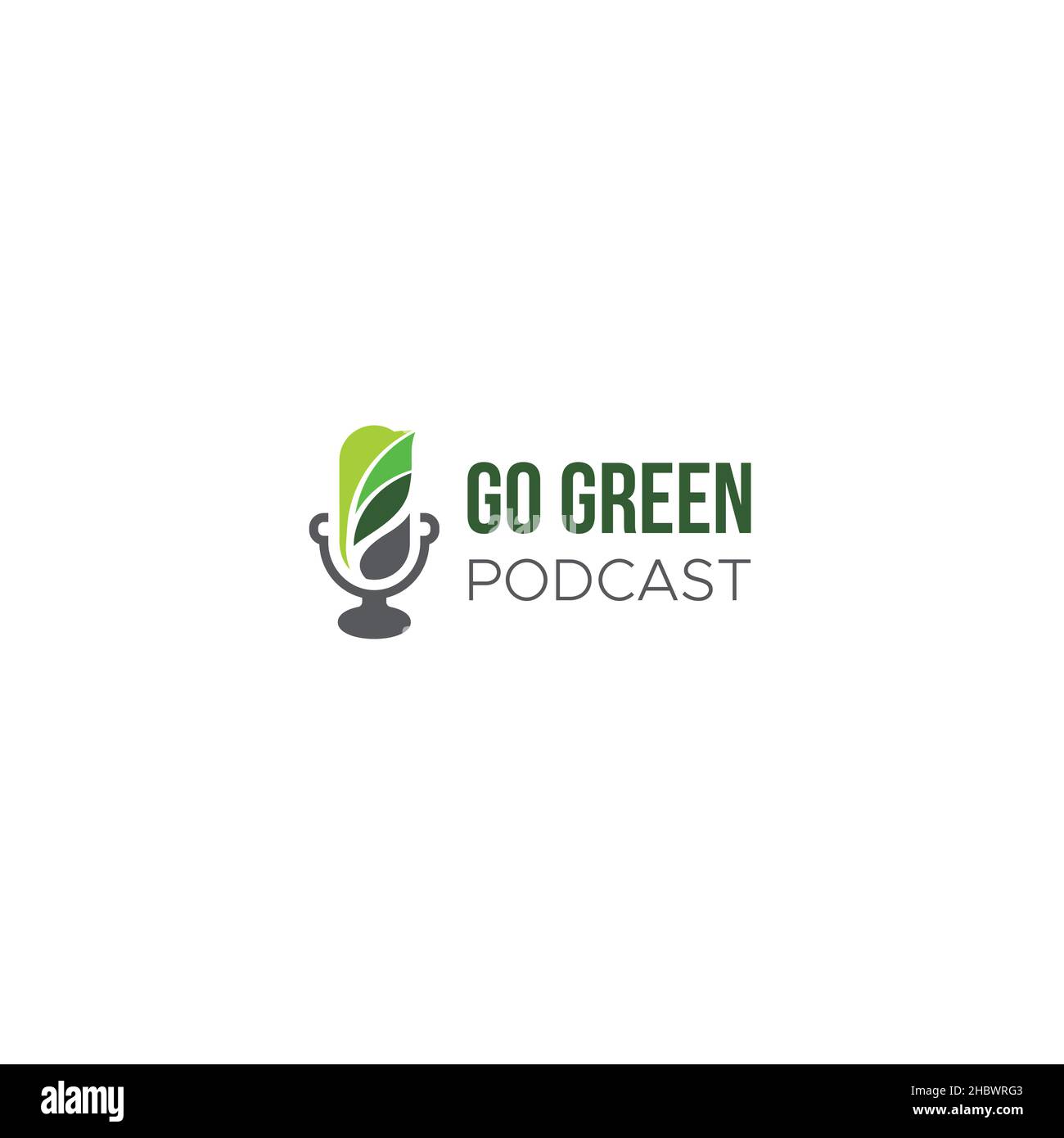 Flat simple design Go Green PODCAST logo design Stock Vector Image ...