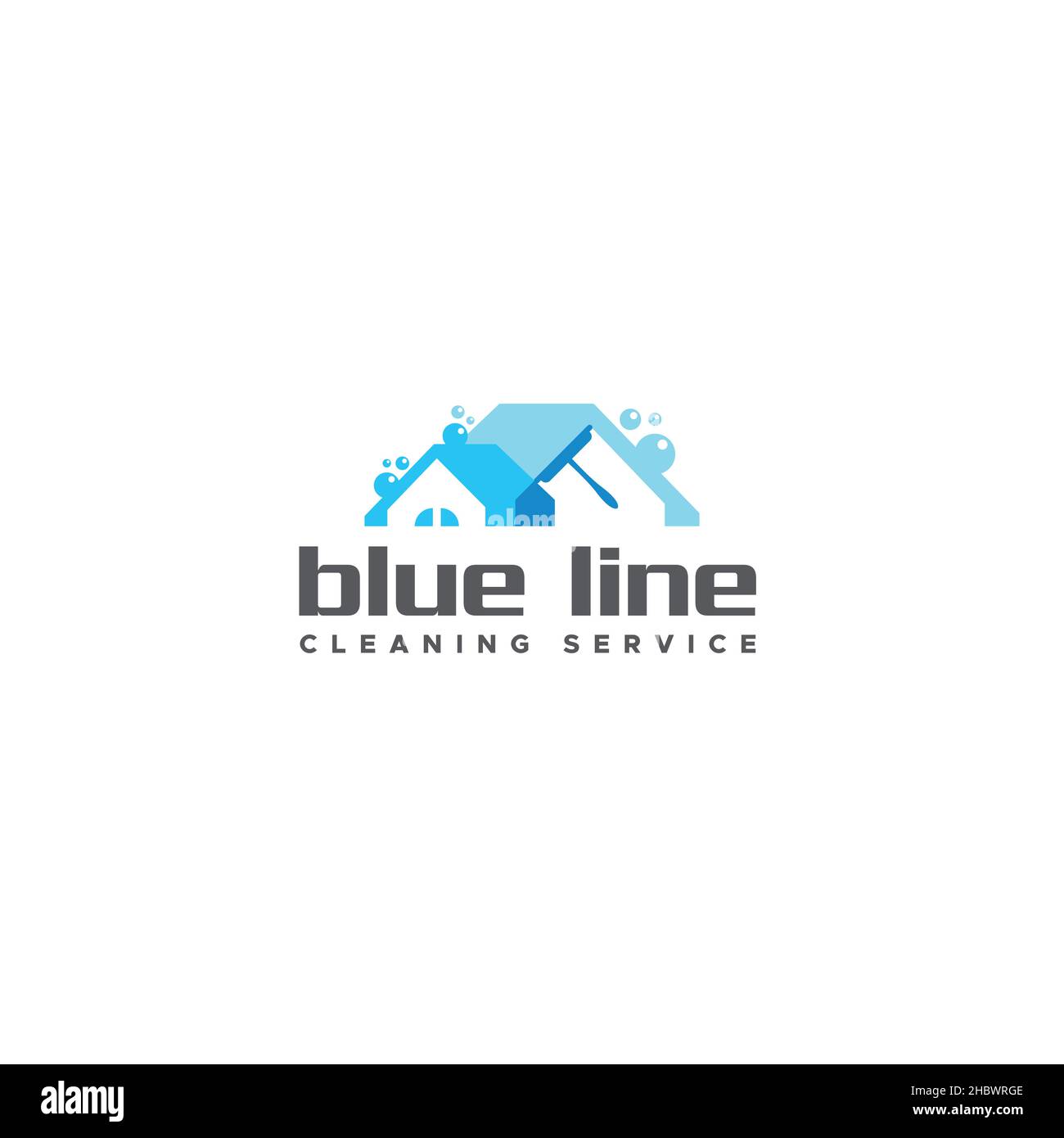 Minimalist Blue Line Cleaning Service logo design Stock Vector Image ...