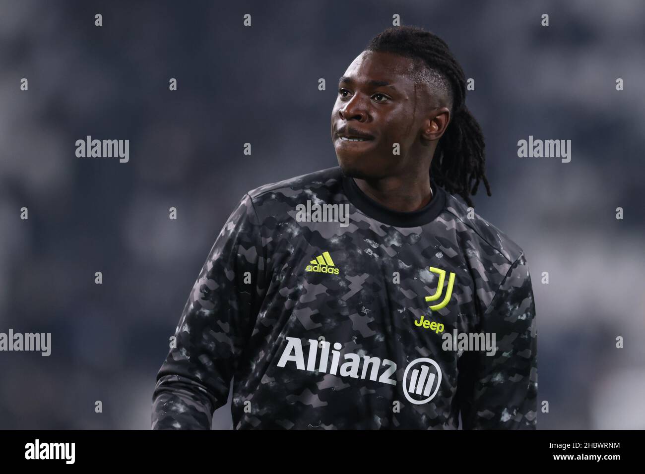 Turin, Italy, 21st December 2021. Moise Kean of Juventus reacts during ...