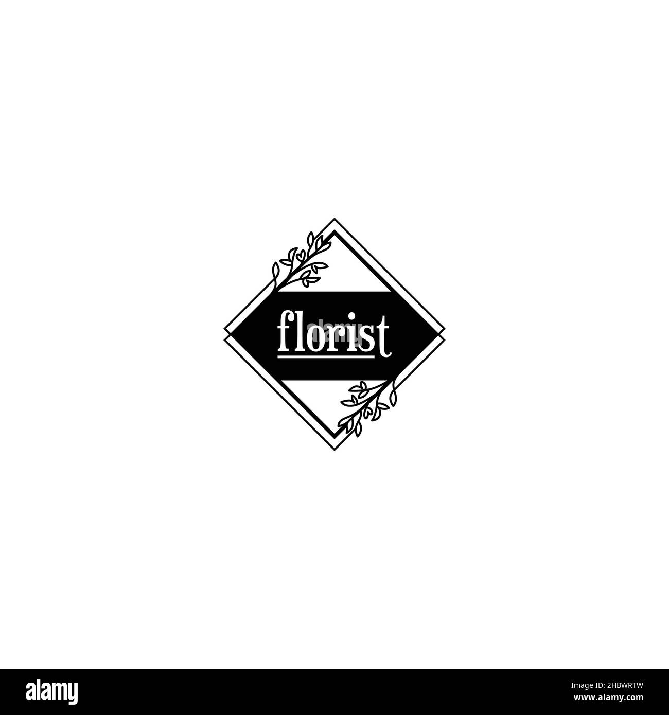 Minimalist simple design Florist logo design Stock Vector Image & Art ...