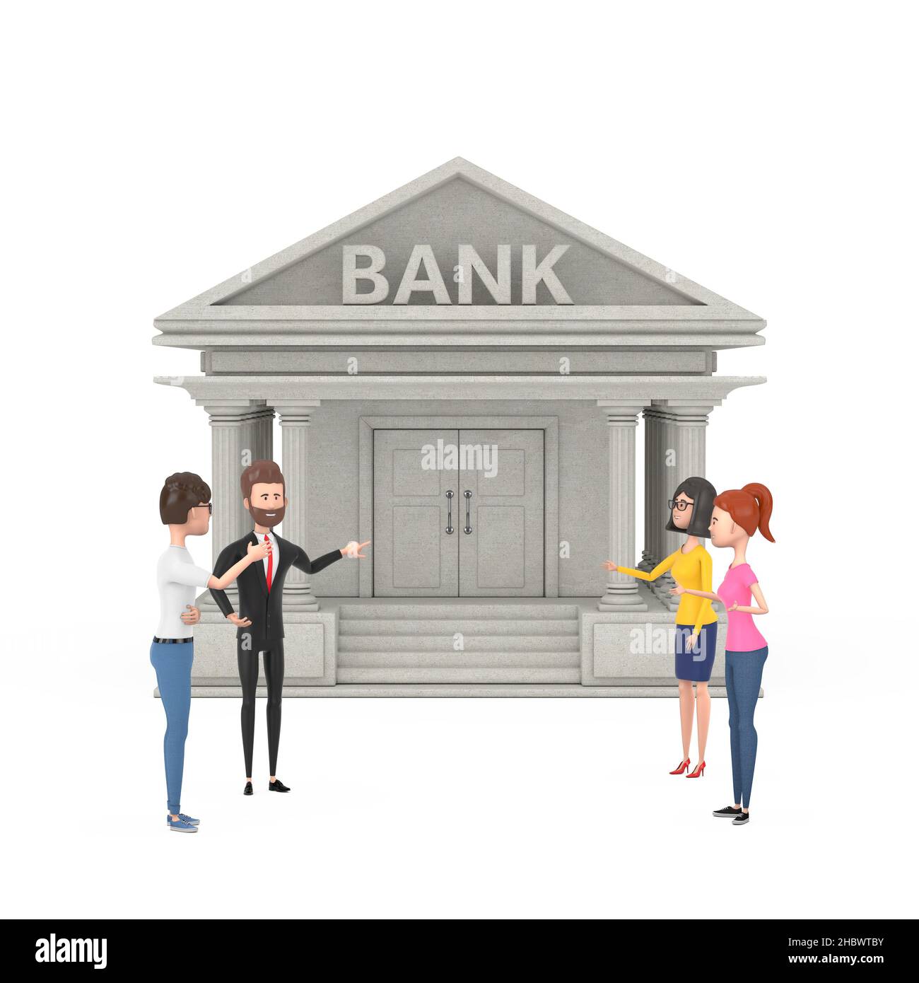 Bank Building Cartoon