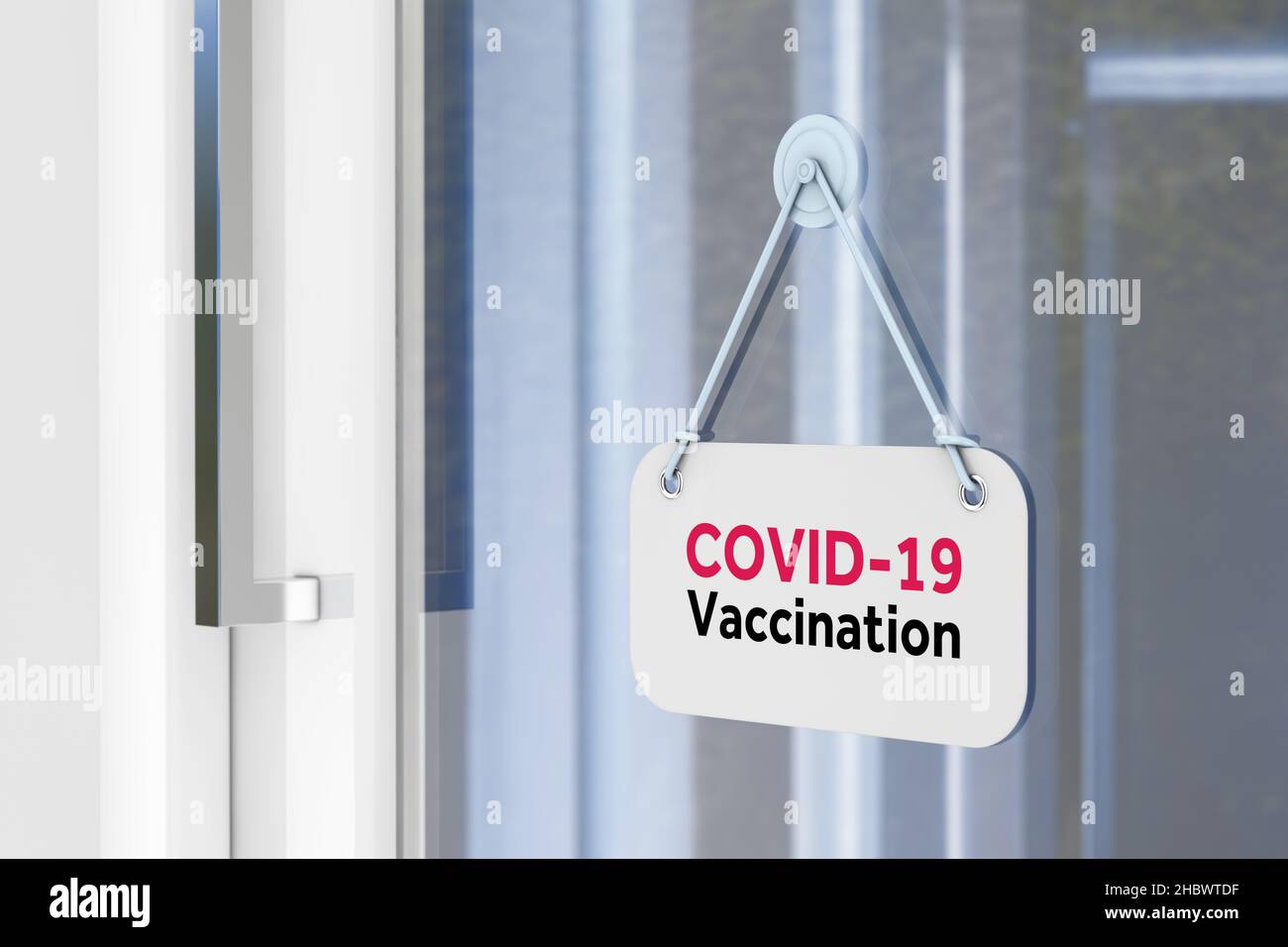 Hospital or Vaccination Point Door Signboard with COVID-19 Vaccination ...