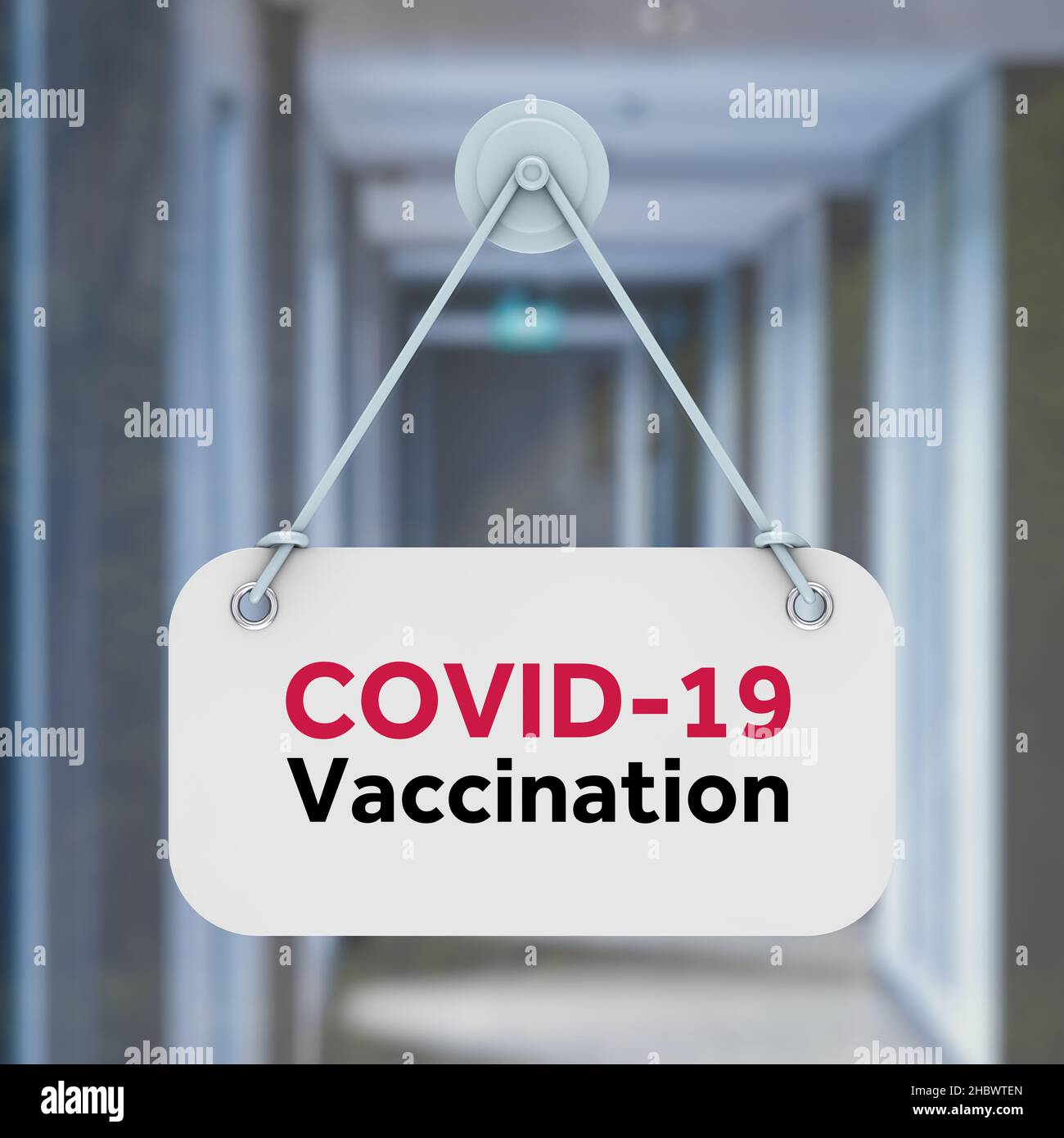 Hospital or Vaccination Point Door Signboard with COVID-19 Vaccination ...