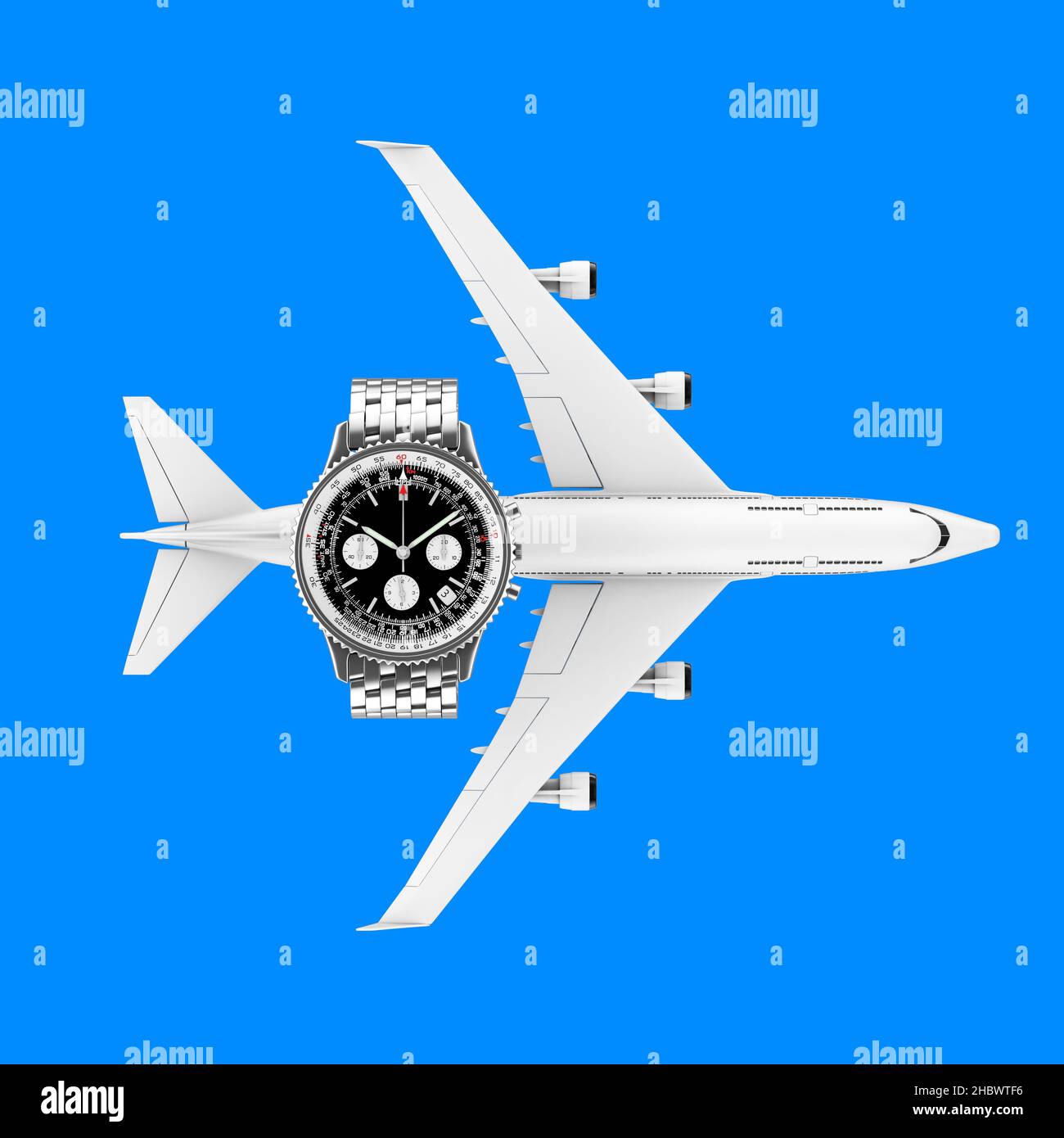 Pilot Watch Concept. Luxury Classic Analog Men's White Wrist Watch with ...