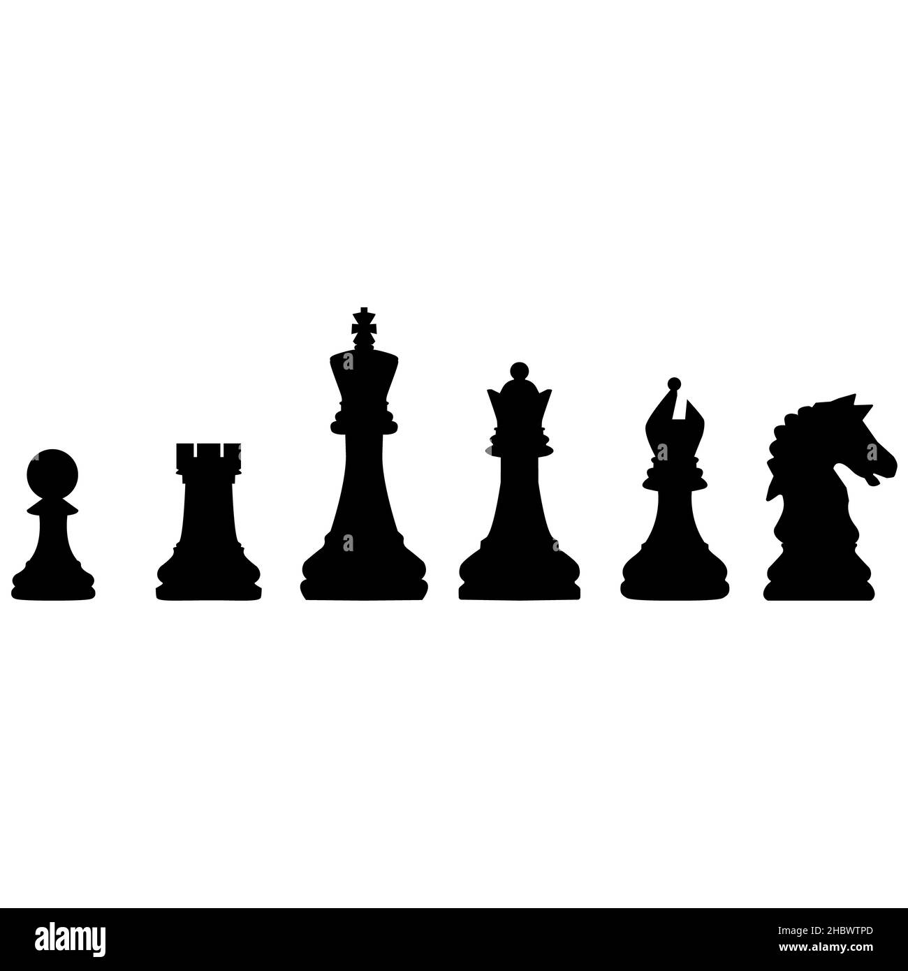 Chess simple icons collection on white background. Chess pieces sign. Chess game symbol. flat ...