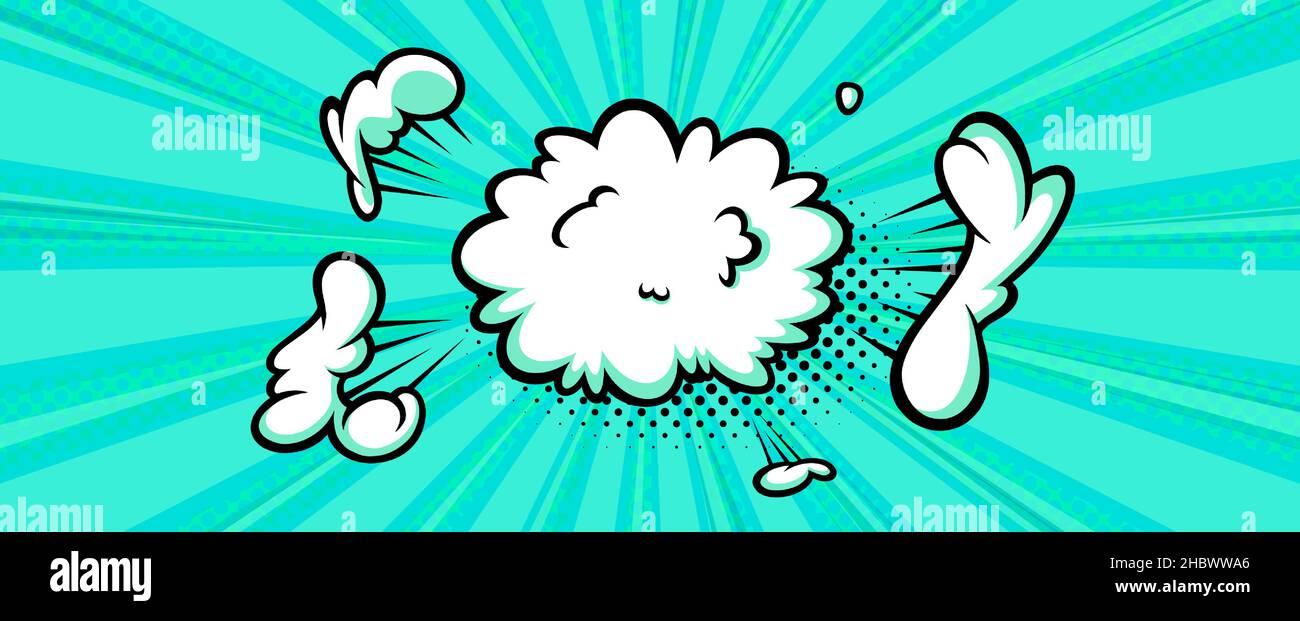 Surprising boom cloud in halftone background for sales and promotions ...
