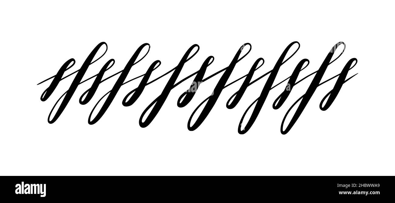 Lettering squiggles and swirls. Hand drawn calligraphic element. Vector ...