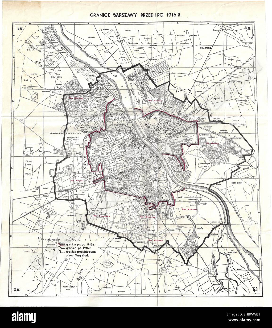 Map of warsaw hi-res stock photography and images - Alamy