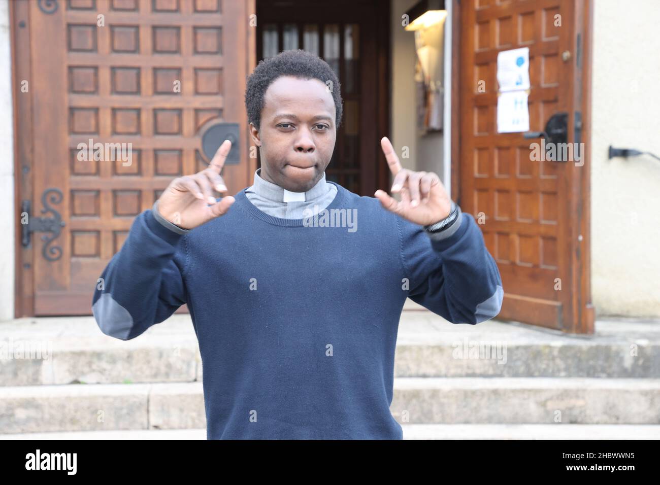 Weimar, Germany. 19th Dec, 2021. Jean-Francois Uwimana, a priest from ...