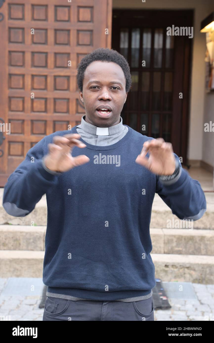 Weimar, Germany. 19th Dec, 2021. Jean-Francois Uwimana, priest from ...