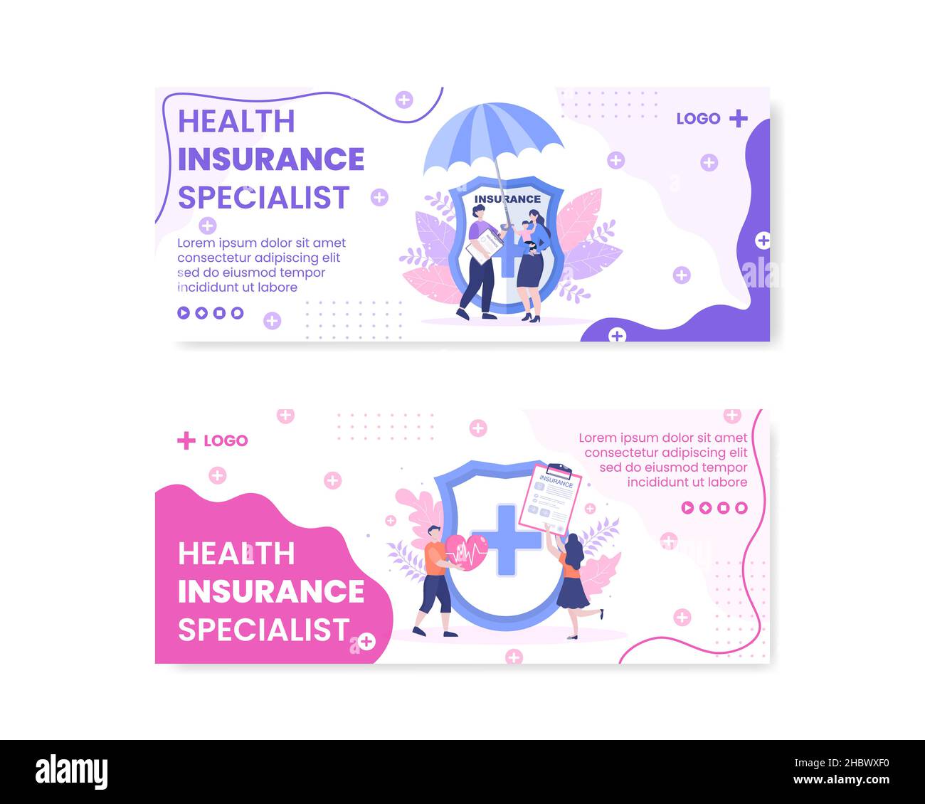 Health care Insurance Post Template Flat Design Illustration Editable ...