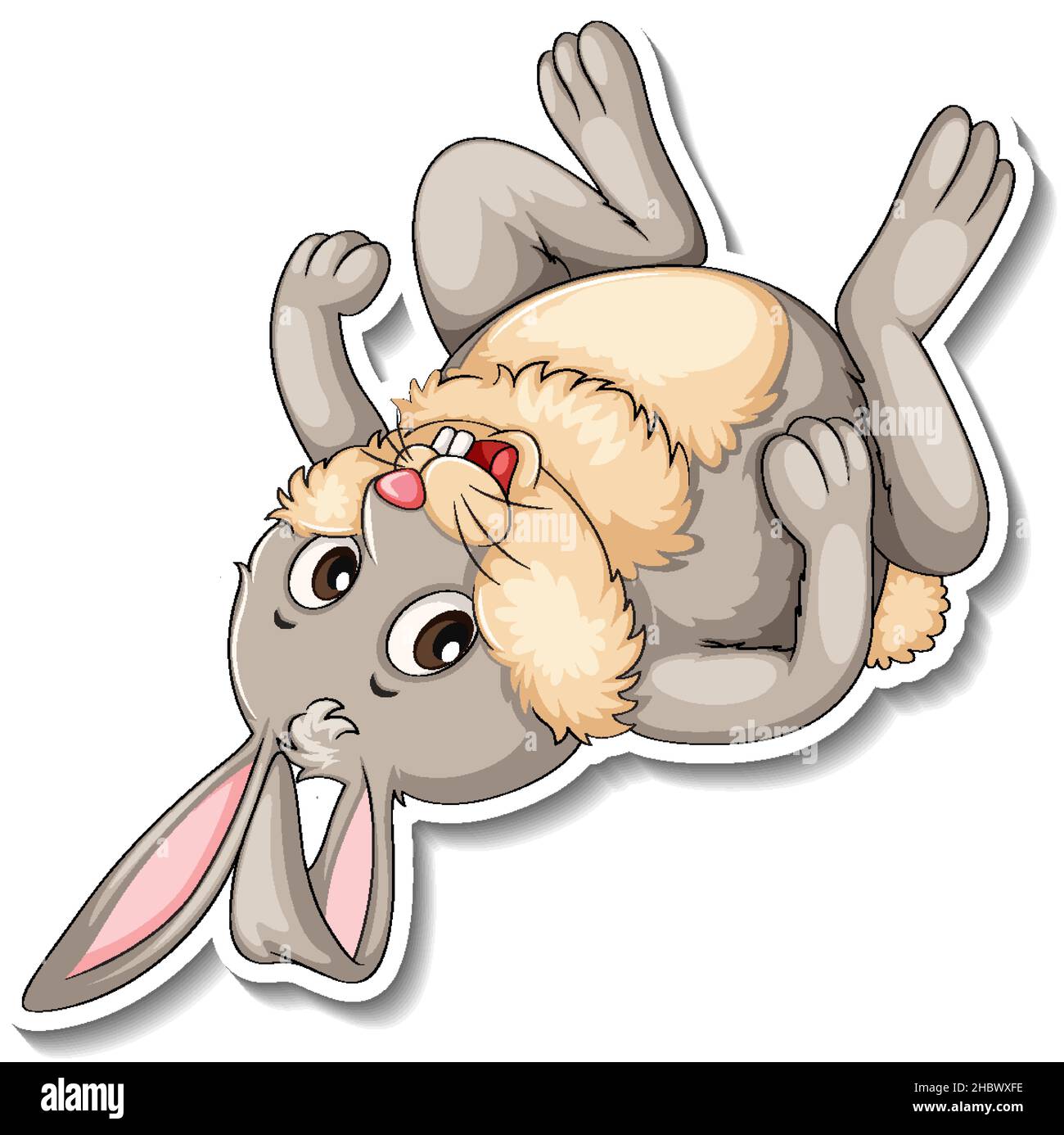 A rabbit animal cartoon sticker illustration Stock Vector Image & Art ...