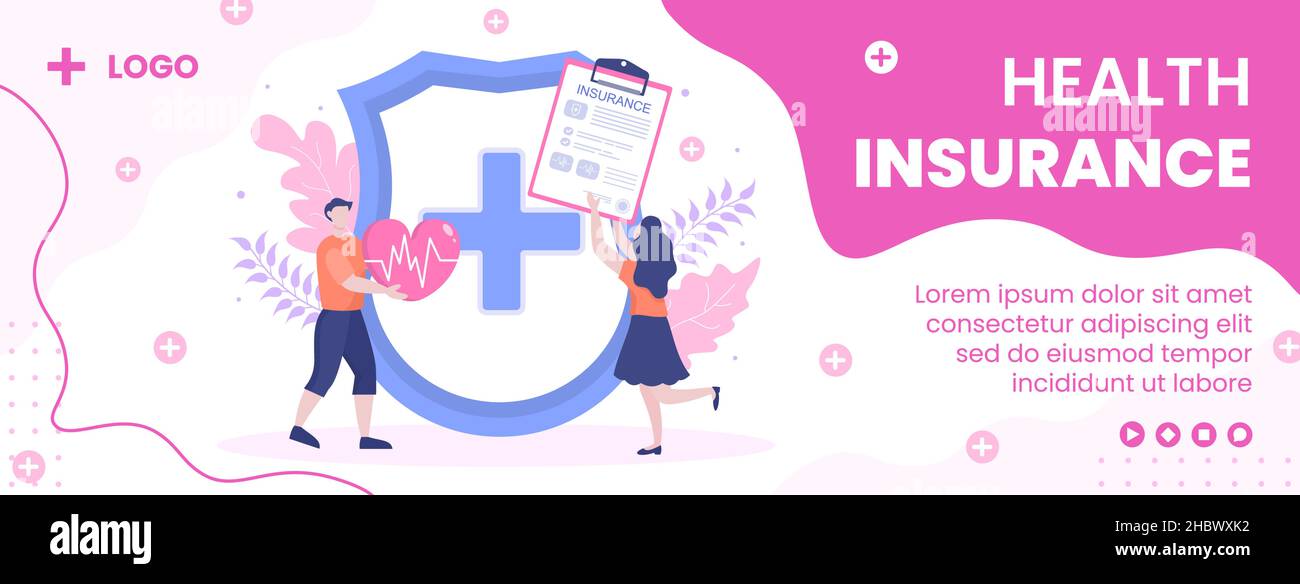 Health care Insurance Cover Template Flat Design Illustration Editable ...