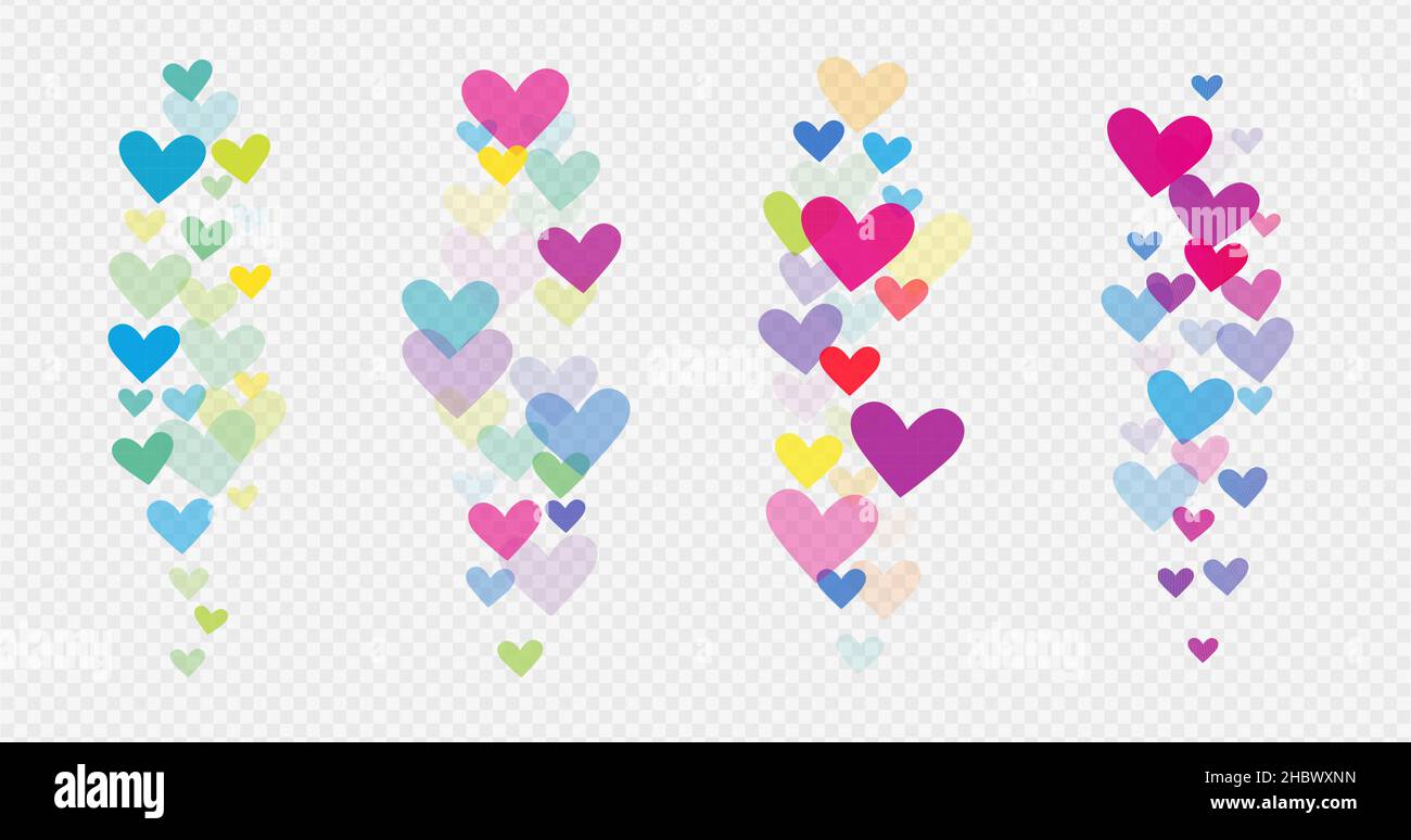 Stream of flying hearts. Like elements for social media live ...