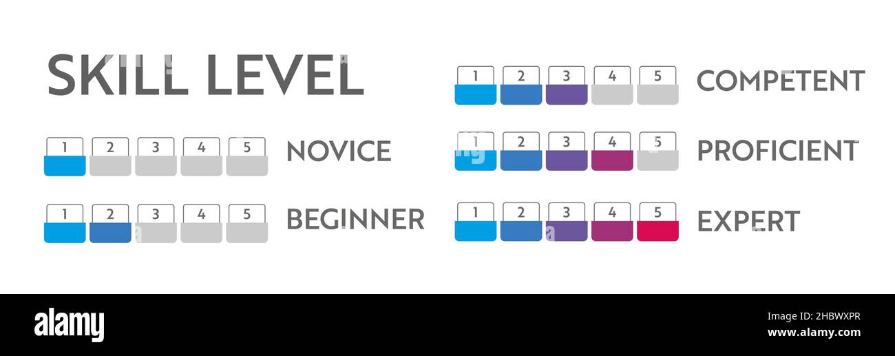 Skill level meter indicator. Business vector chat infographic ...