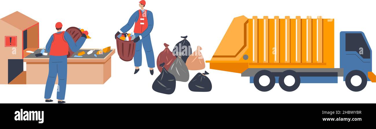 Cleaning environment from garbage, municipal workers caring for ...