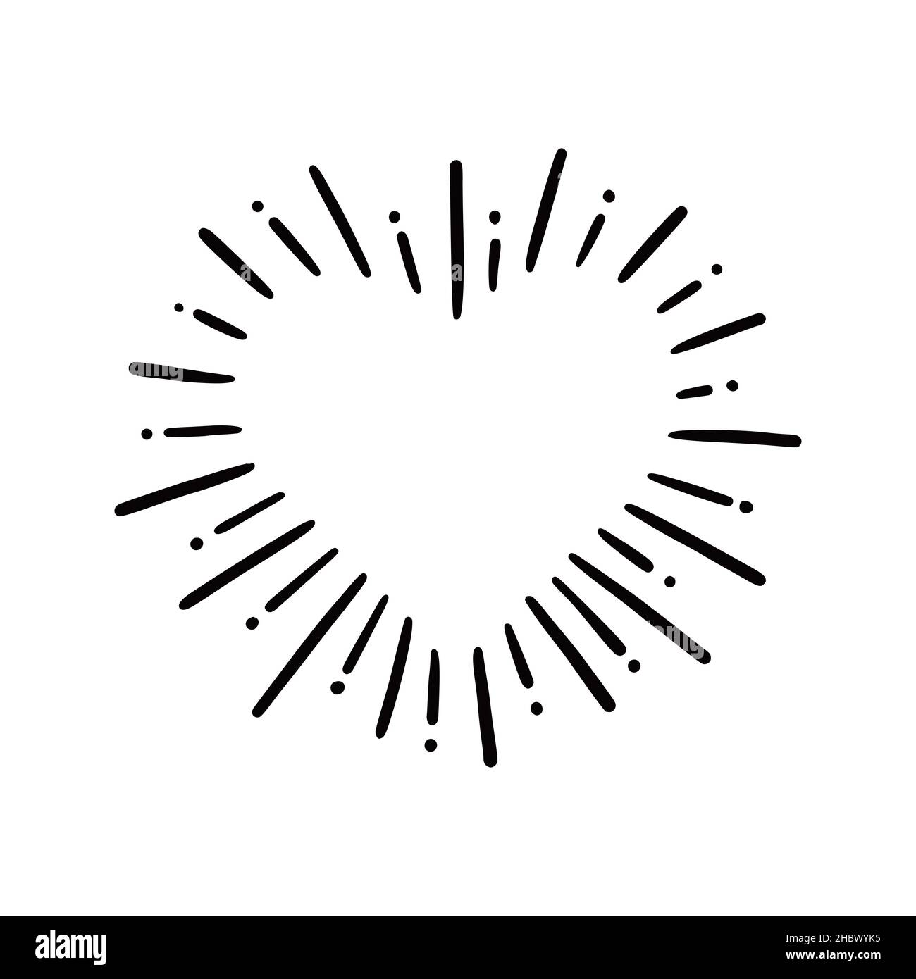 Heart shape burst. Hand drawn sketch style. Heart vector illustration ...
