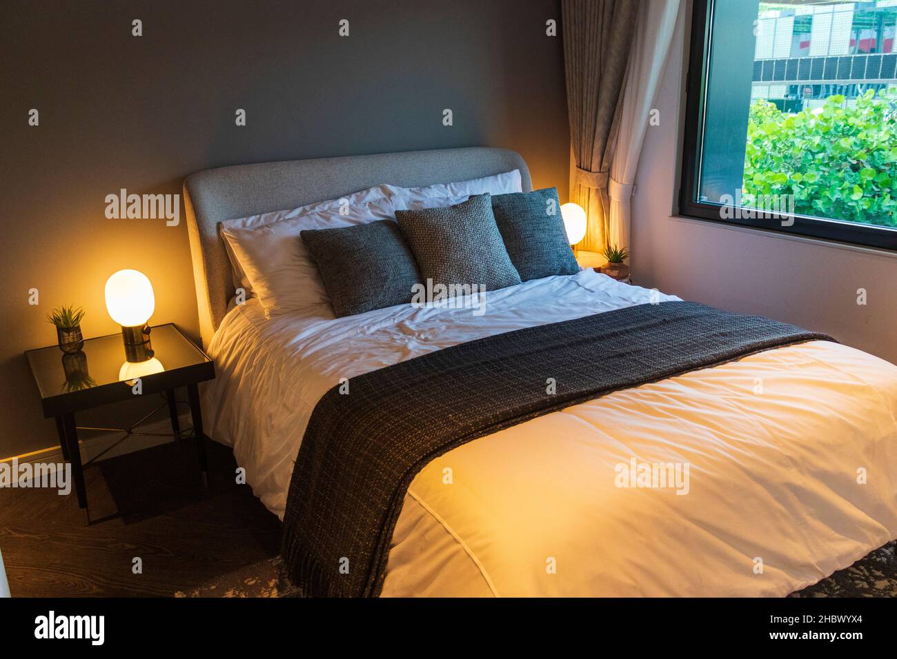 Shot of a cozy bedroom Stock Photo - Alamy