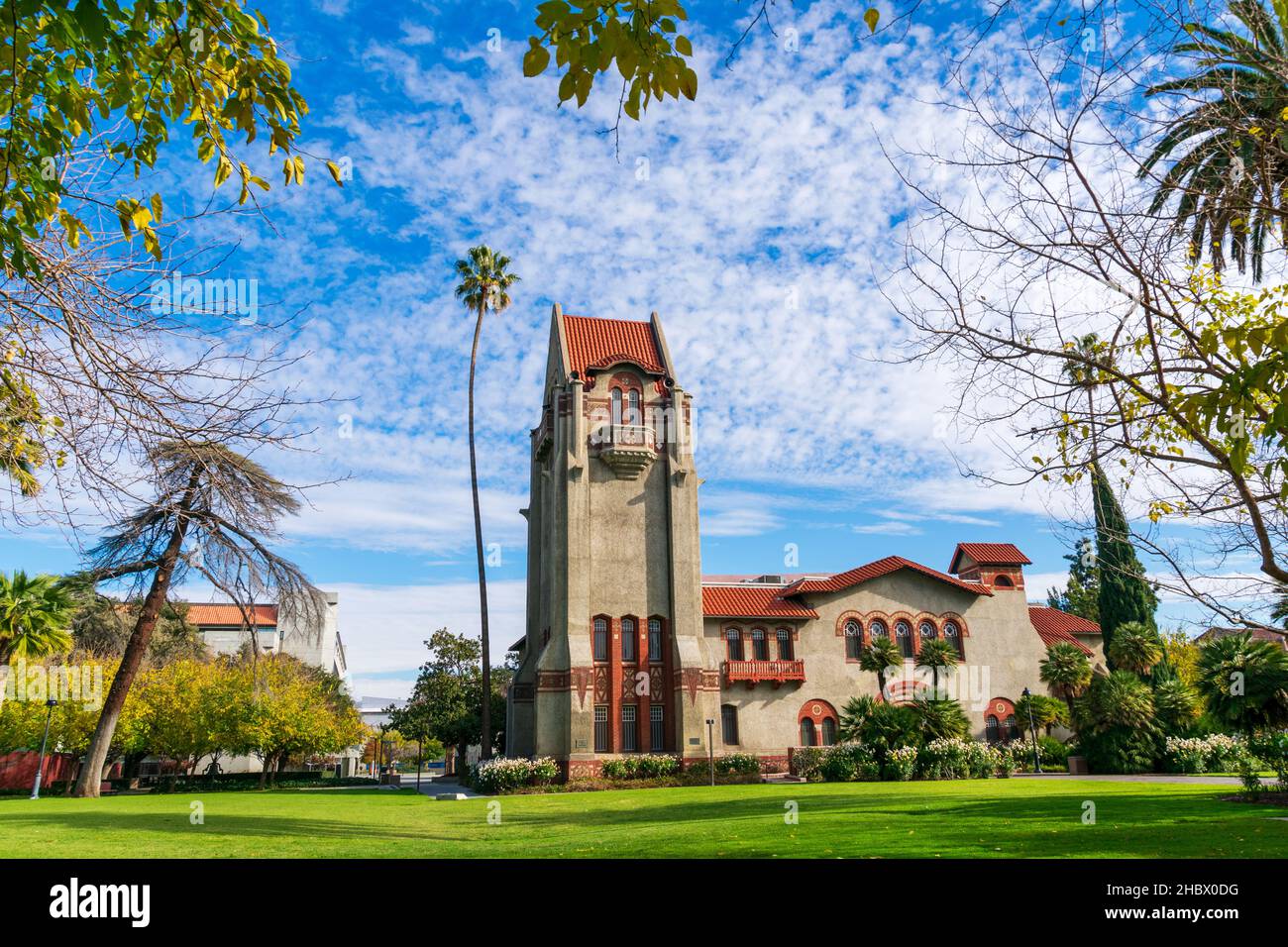 Historic Tower Hall building on the campus of San Jose State University ...