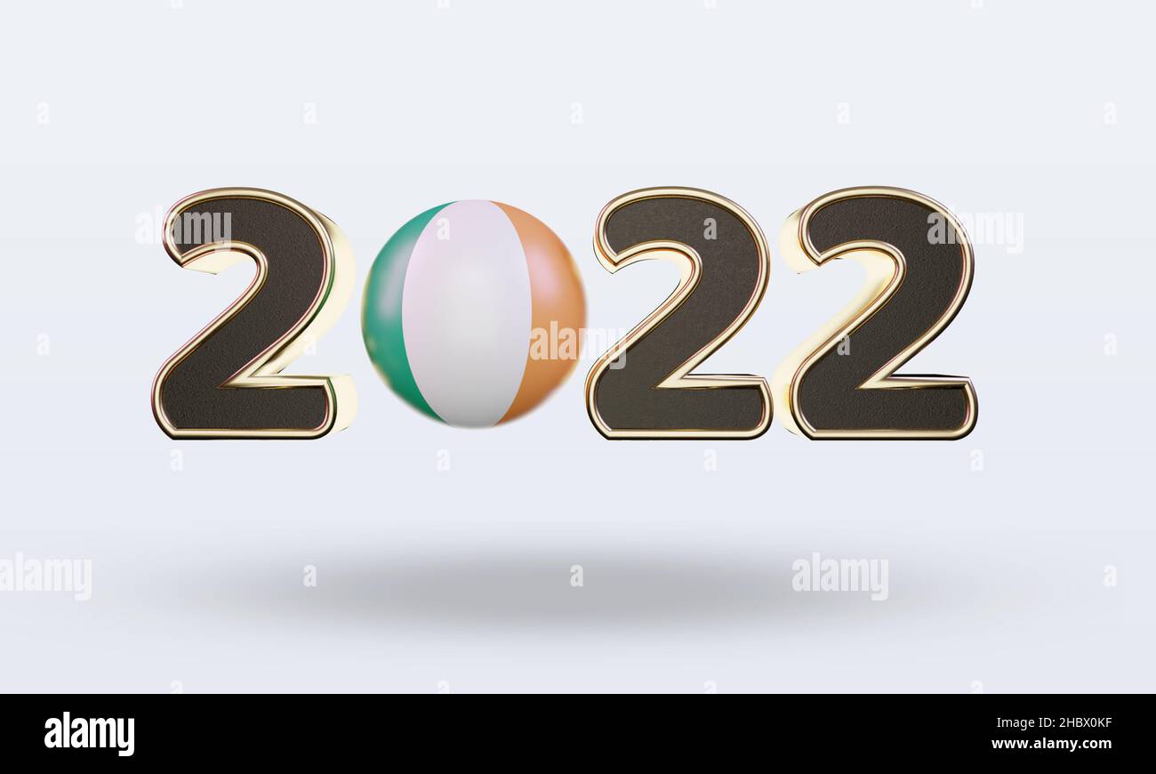 3d text 2022 Ireland flag rendering front view Stock Photo - Alamy