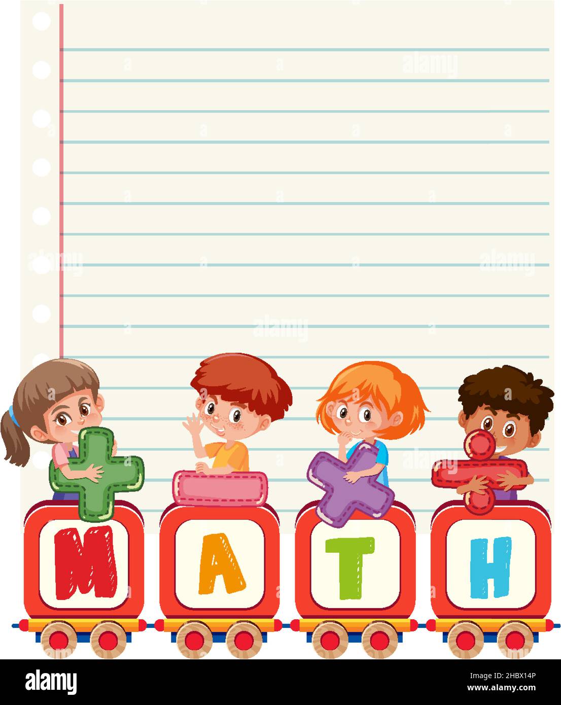 Blank math template with math tools and elements illustration Stock ...