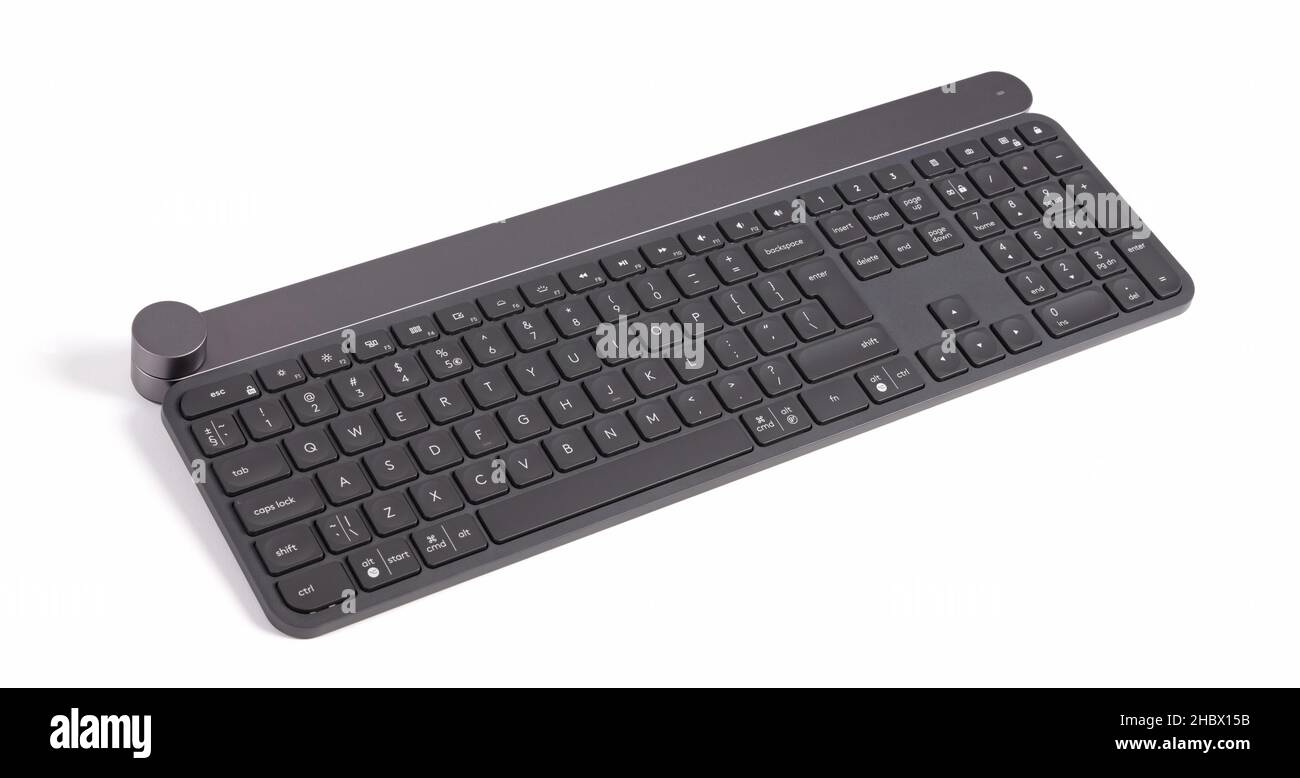 Modern computer keyboard isolated on white background Stock Photo - Alamy