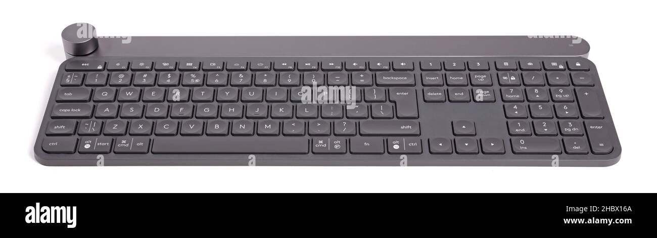 Modern computer keyboard isolated on white background Stock Photo - Alamy