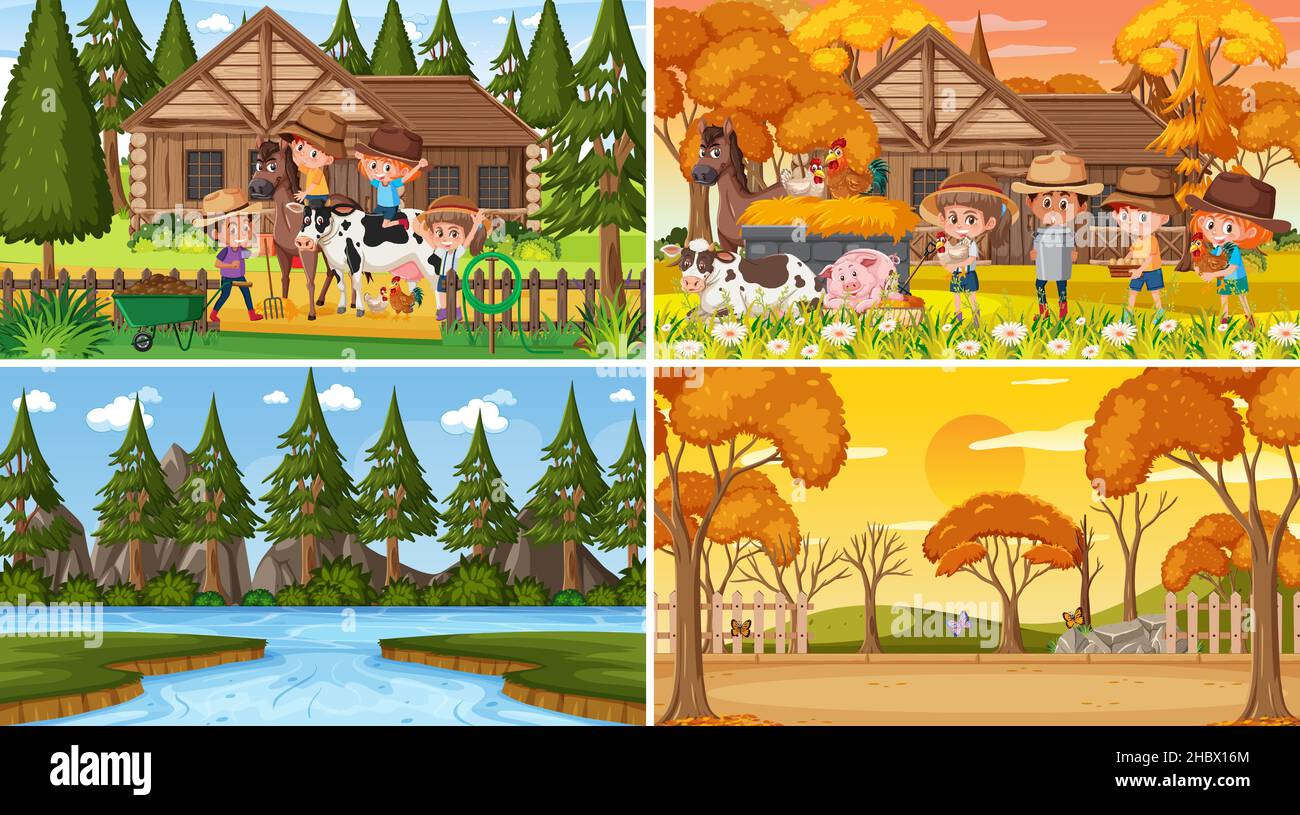 Many different scenes Stock Vector Images - Alamy