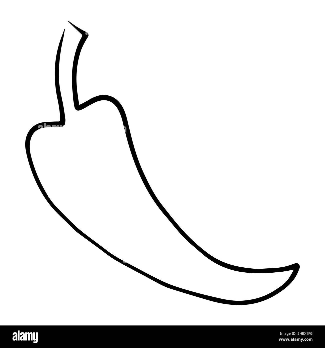 Vector monochrome illustration of chili logo Simple outline design ...