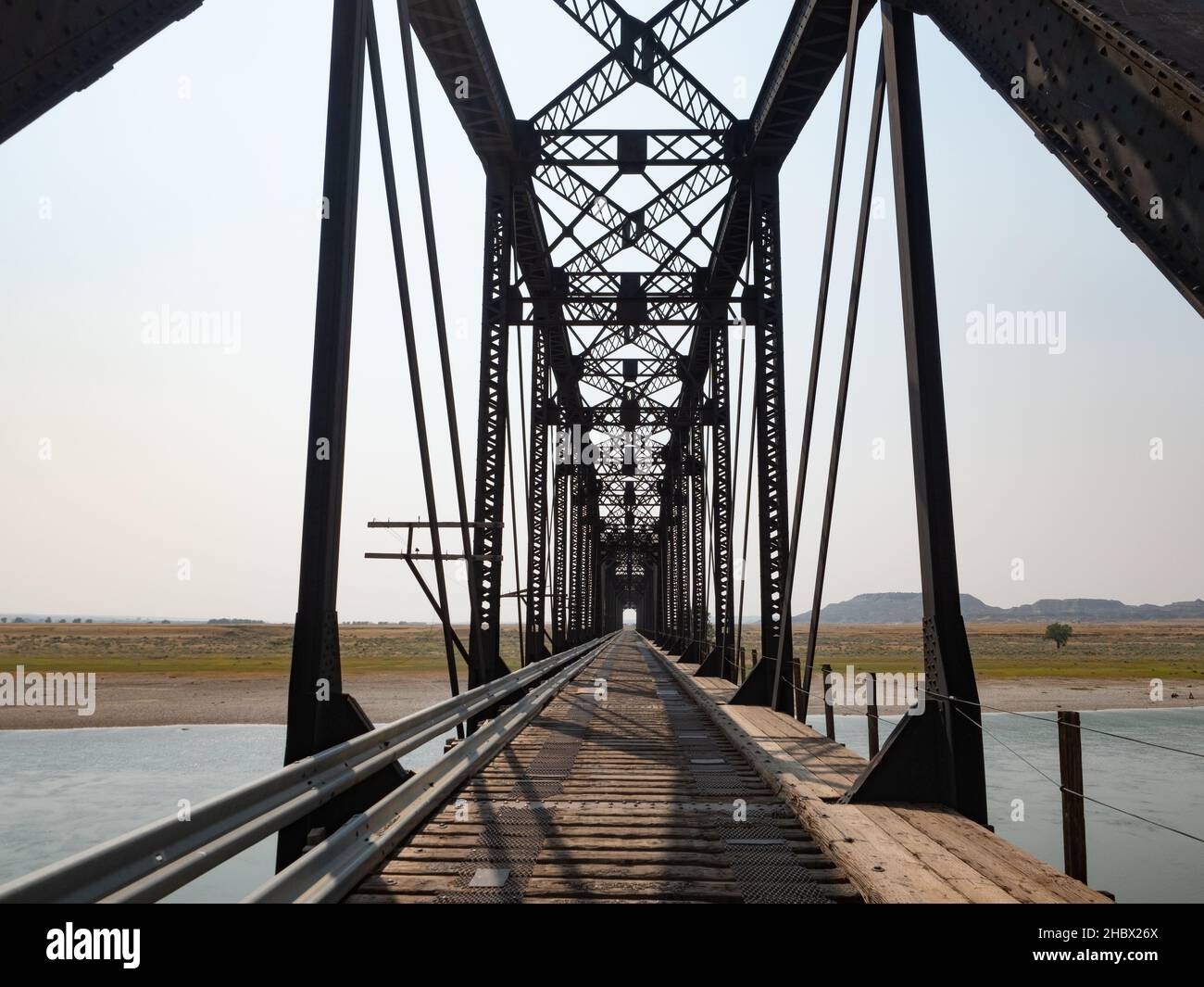 Railroad Bridge Converted to Motor Vehicle Bridge spanning the ...
