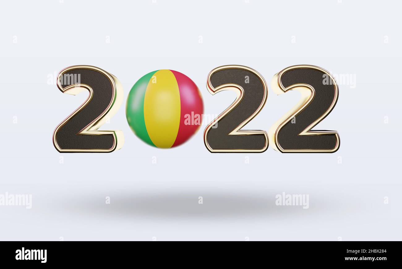 3d text 2022 Mali flag rendering front view Stock Photo - Alamy