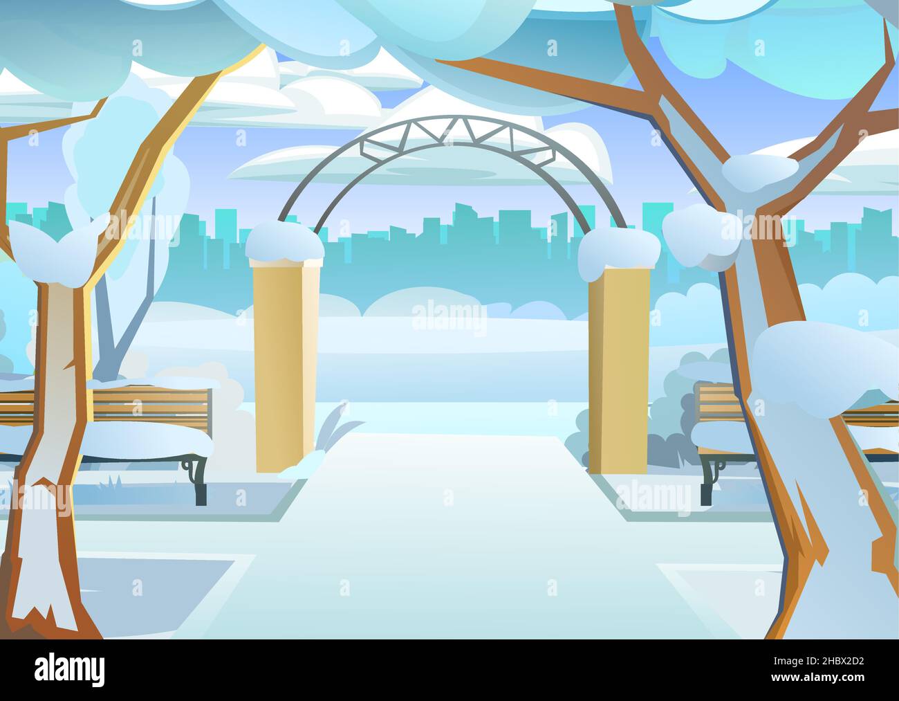 Fence in snow winter Stock Vector Images - Alamy