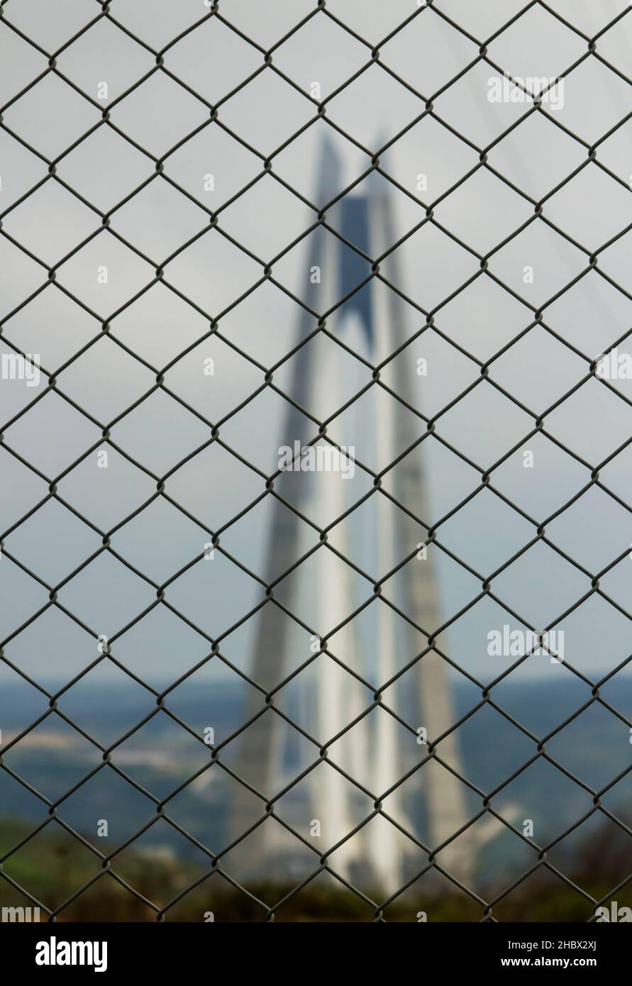 Stainless steel wire mesh in front of blur background.Vertical image ...