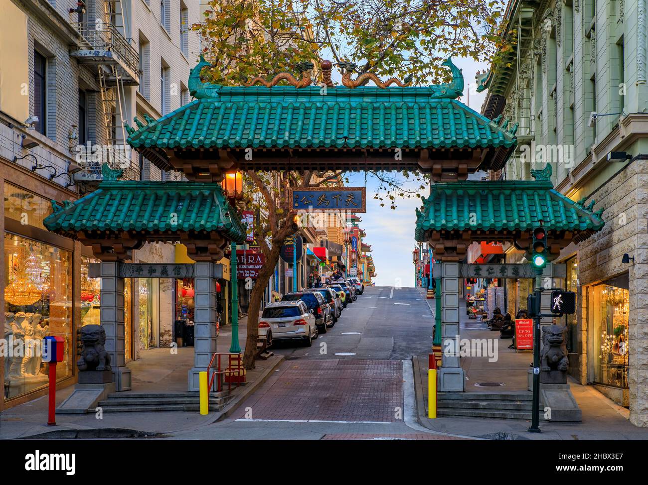 San Francisco, USA - December 18, 2021: Dragon's Gate, the Entrance to ...