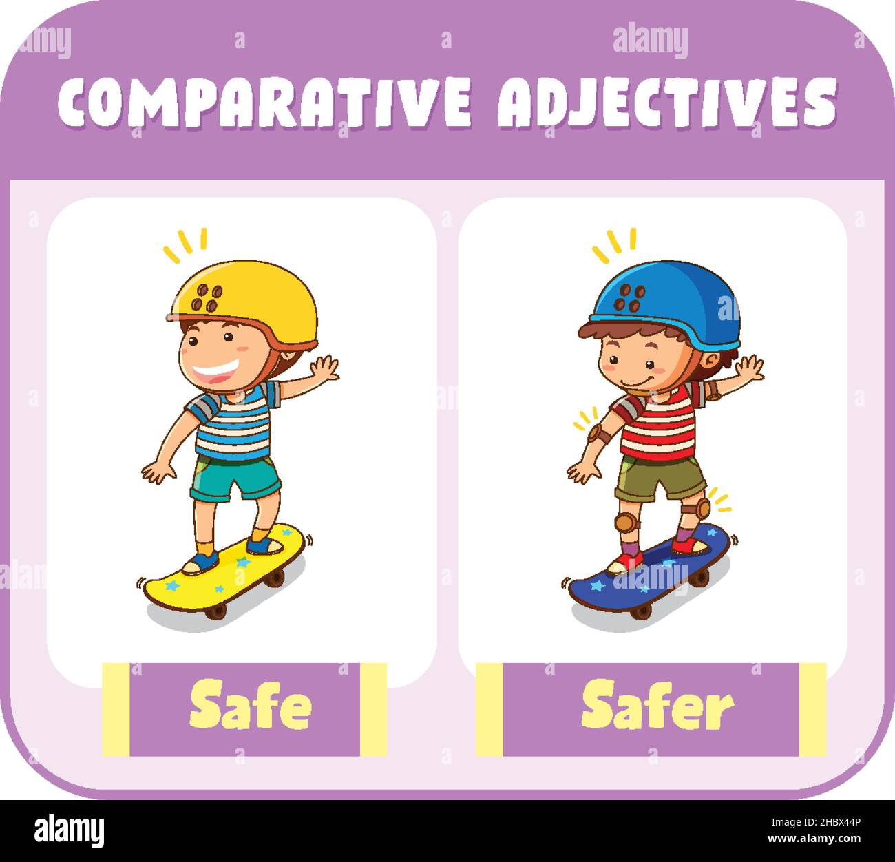 Comparative Adjectives for word safe illustration Stock Vector Image ... Comparative Adjectives for word safe illustration Stock Vector Image ...