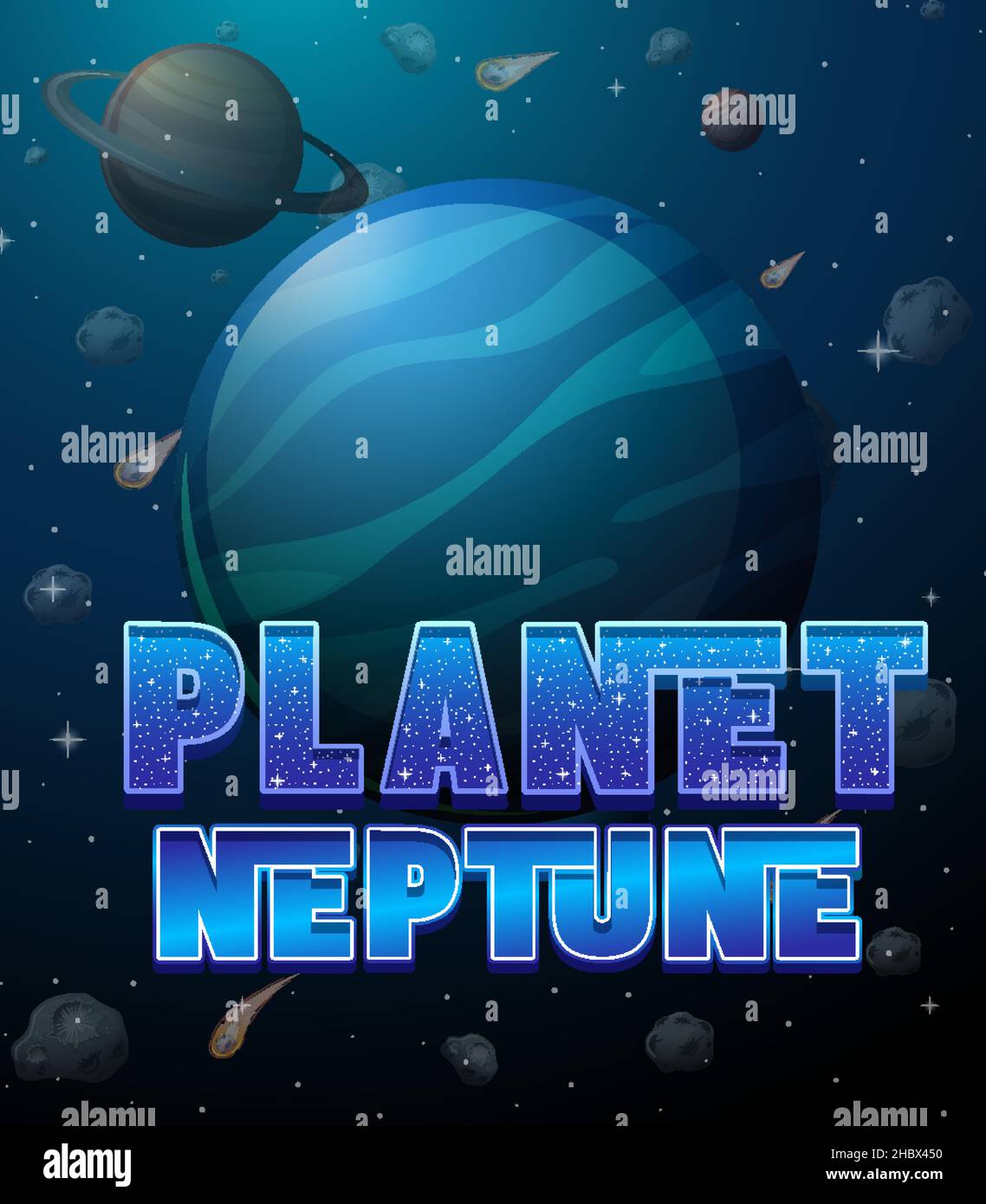 Planet Neptune word logo poster illustration Stock Vector Image & Art ...