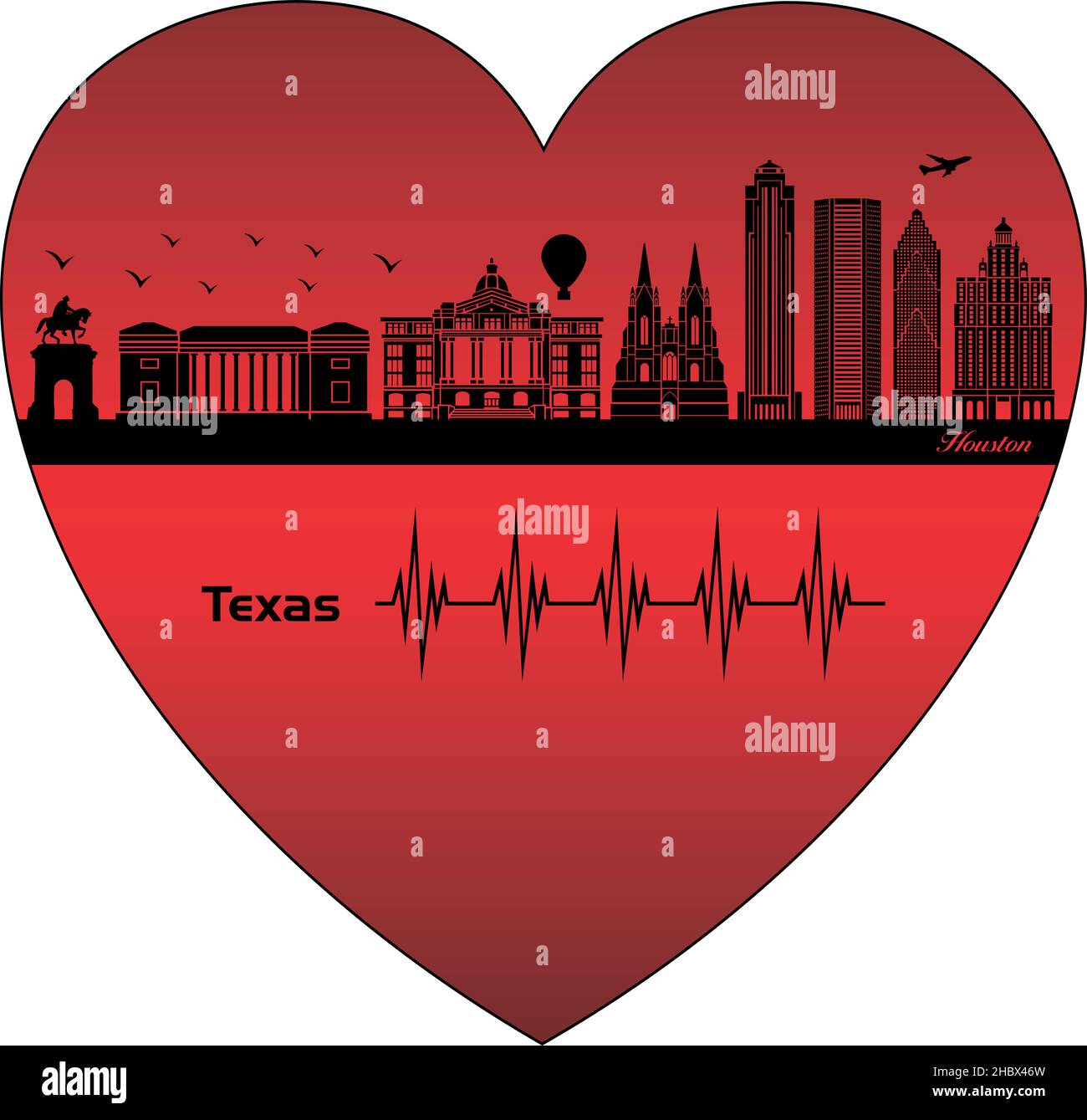 Houston in the heart Stock Vector Image & Art - Alamy