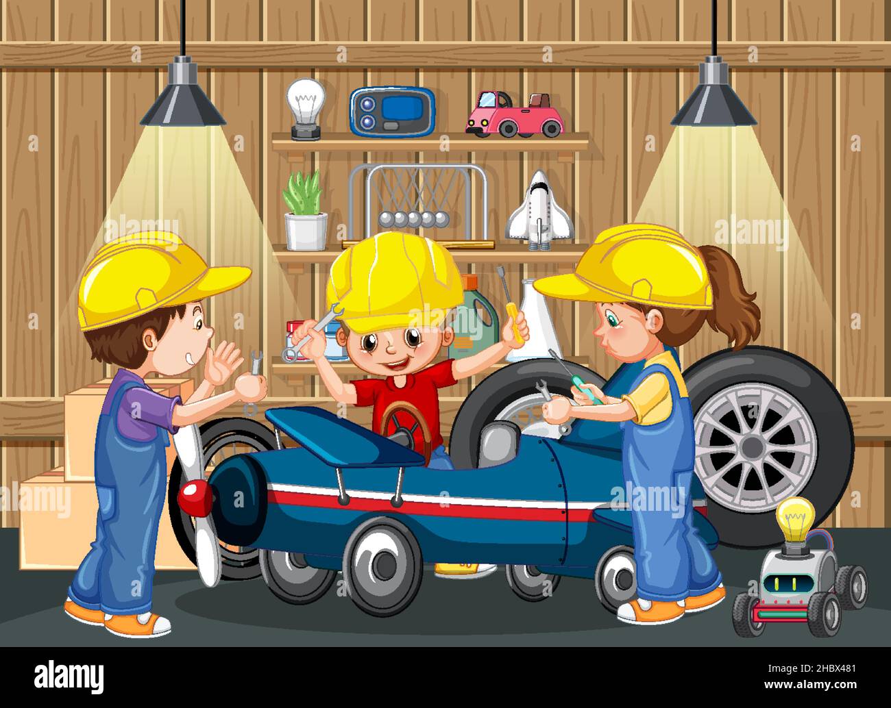 Children toy garage Stock Vector Images - Alamy