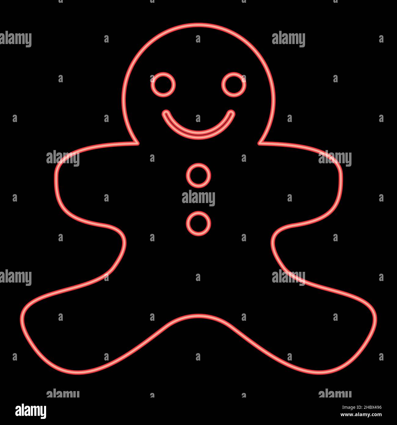 Neon christmas cookie red color vector illustration image flat style ...